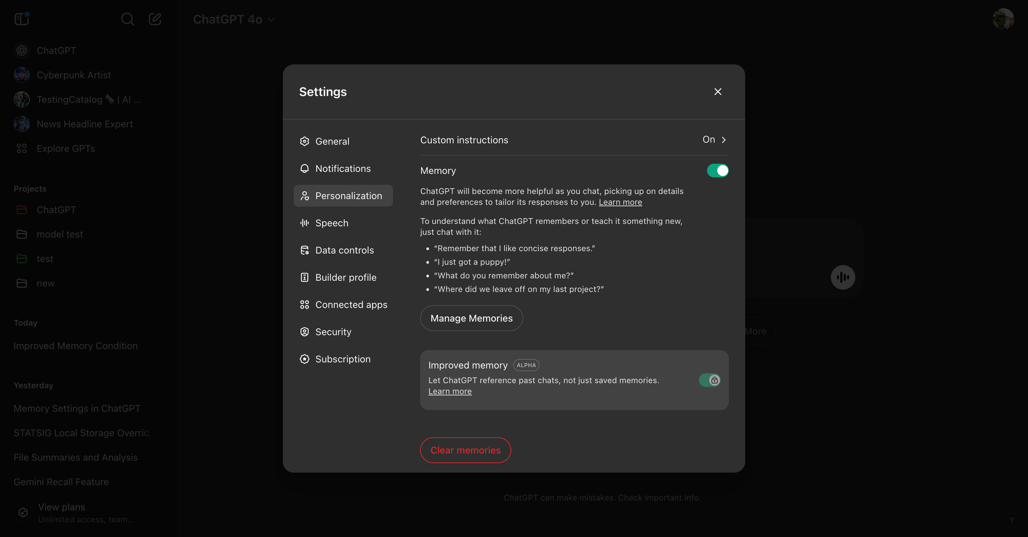 Accounting for OpenAI Memory Features – AI Reflections